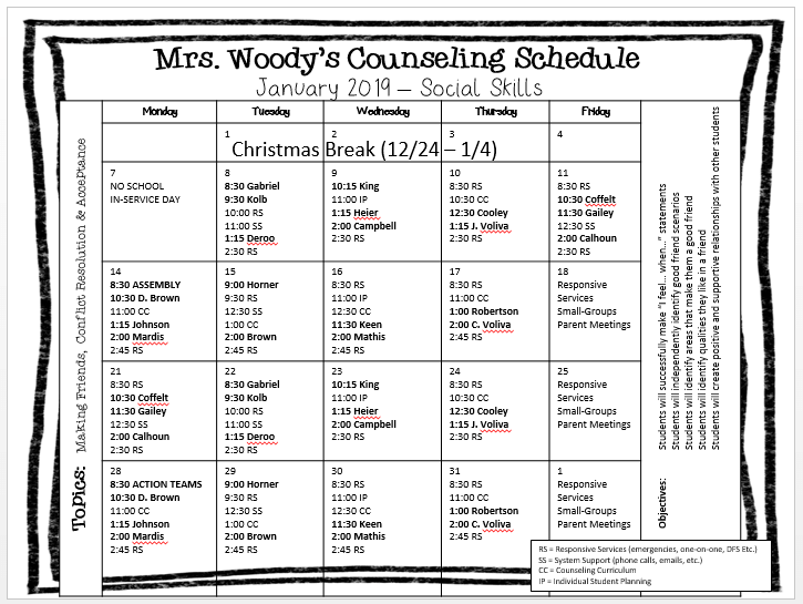 Simple Way to Schedule Counseling Lessons - Simply Imperfect Counselor